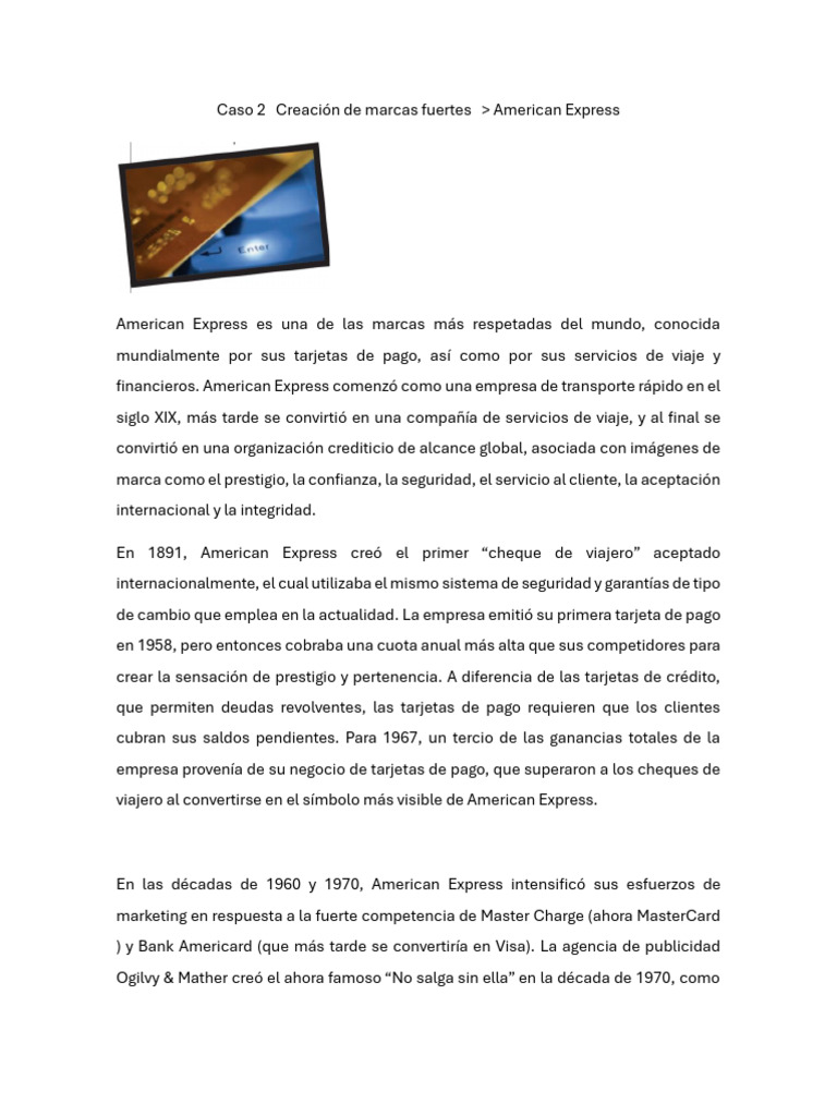 Evolución y Estrategia de American Express | PDF | American Express ...