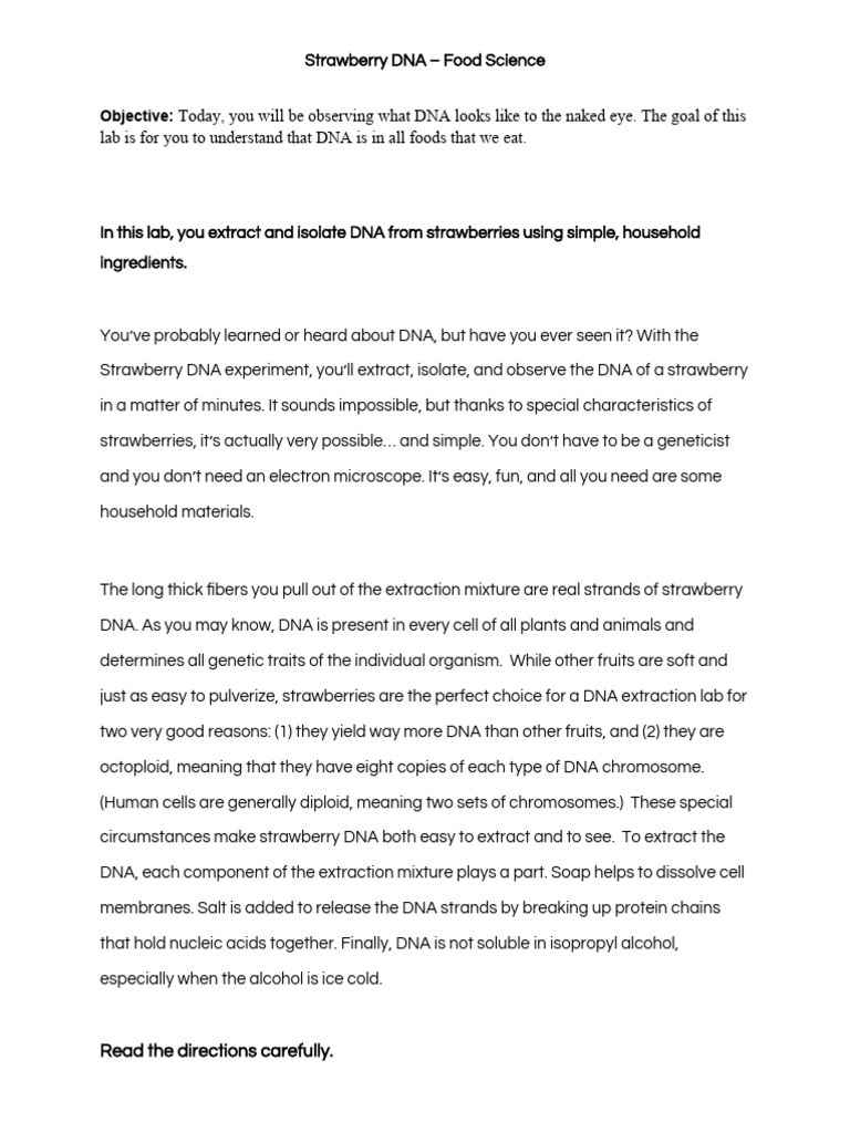 Objective:: Read The Directions Carefully | PDF | Dna | Genetics