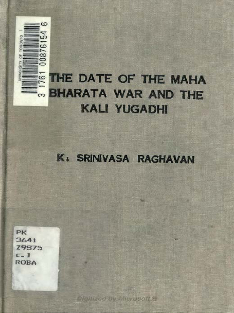 The Date of The Maha Bharata War - K Srinivasa Raghavan 1969 | PDF