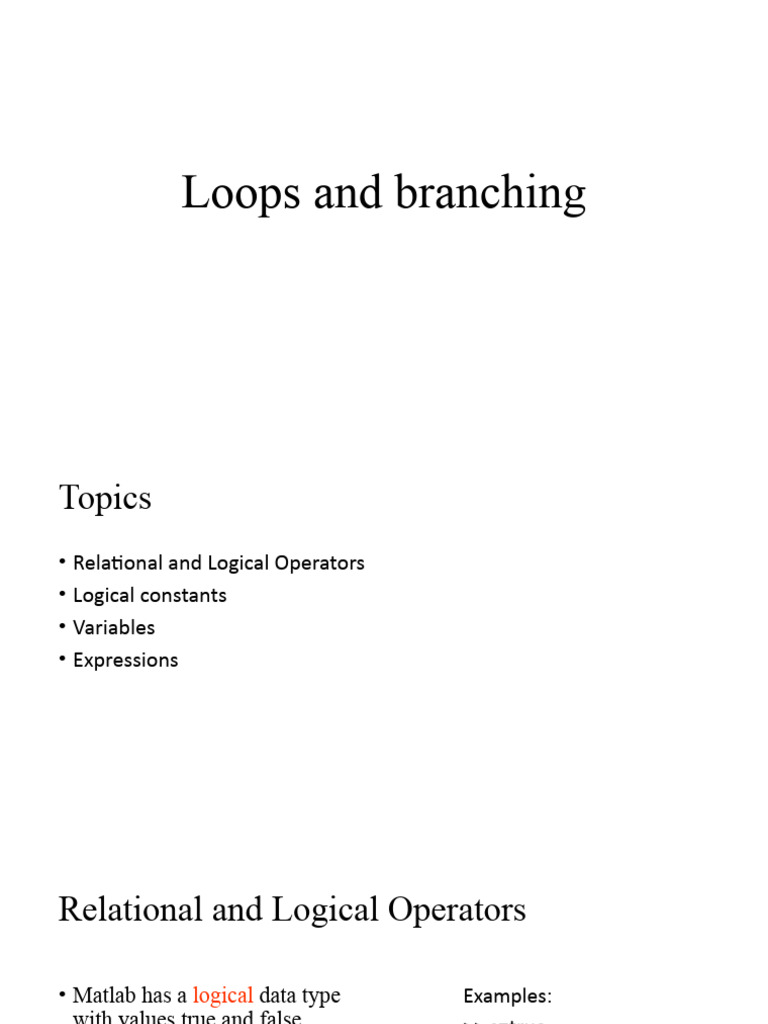L9 Loops And Branching Pdf Matrix Mathematics Computer Programming