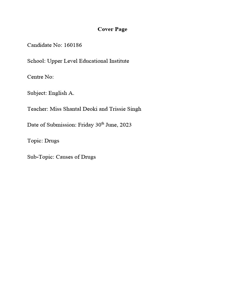 SBA English | PDF | Substance Abuse | Poetry