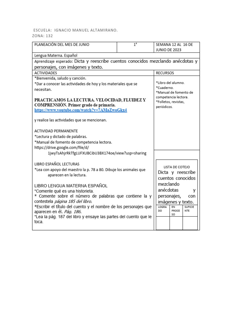 Planeacion Primer Grado. Semana 37 | PDF | Aprendizaje Planeacion Primer Grado. Semana 37 | PDF | Aprendizaje