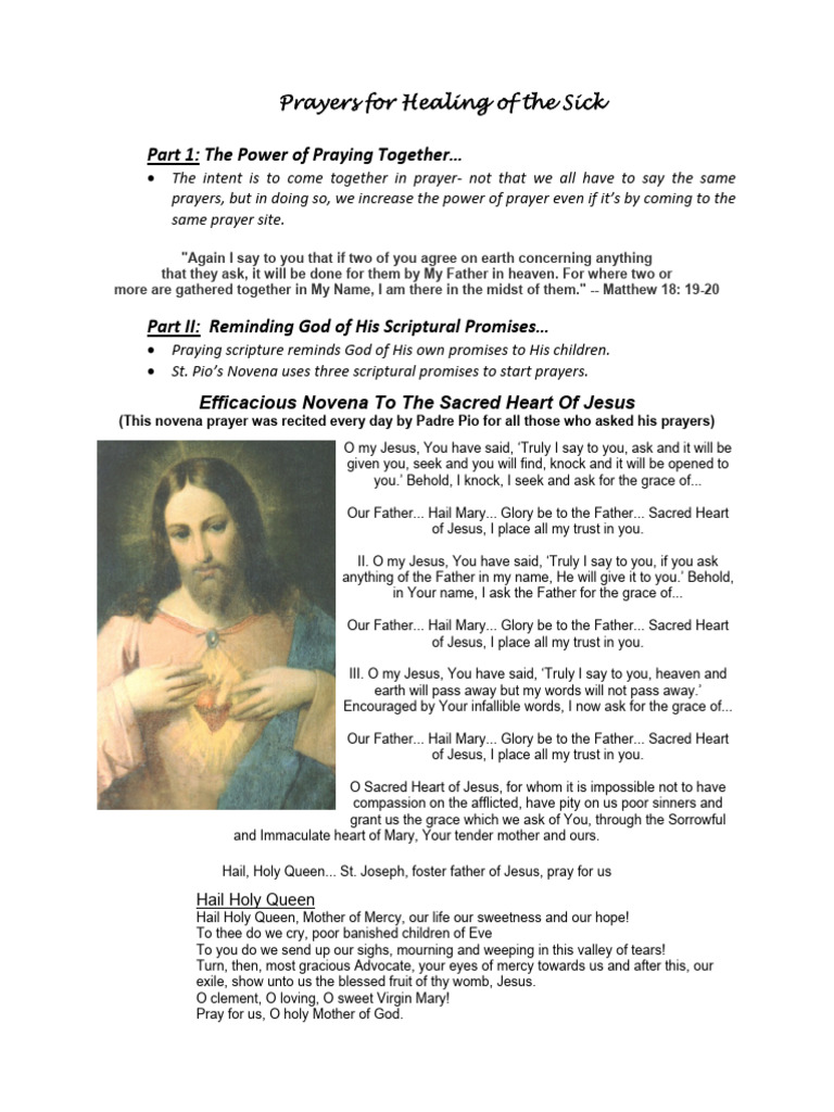 Prayers For Healing of The Sick | PDF | Mary, Mother Of Jesus | Faith ...