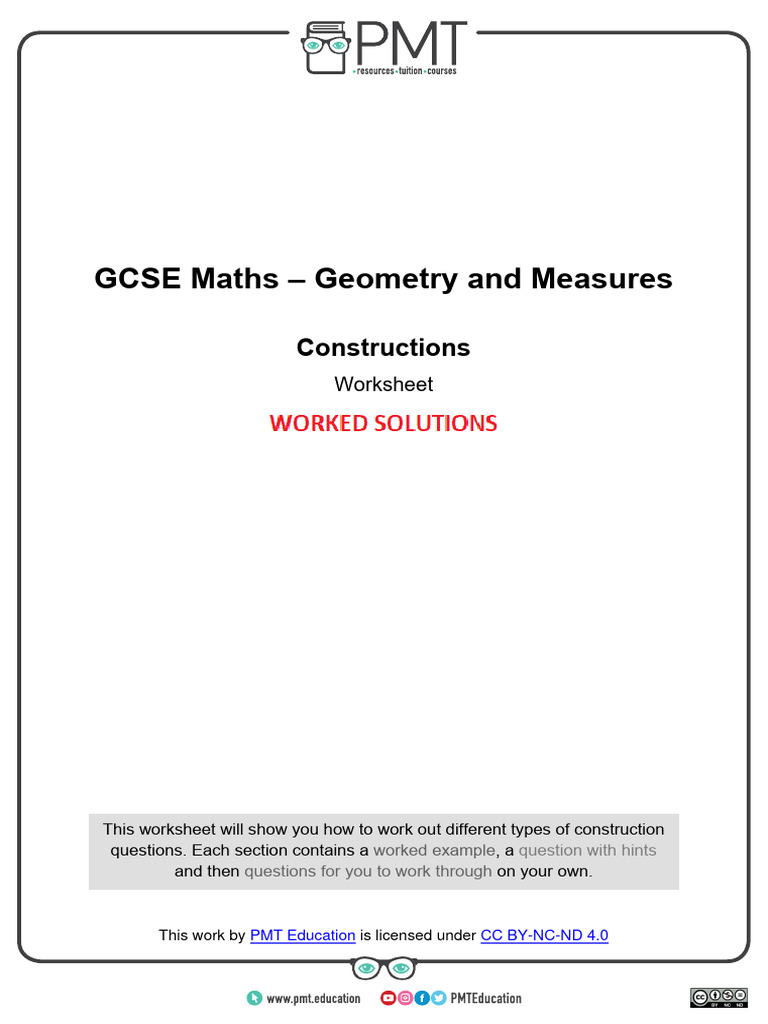Gcse Geometry N Measures Constructions Worksheet | PDF | Euclidean ...