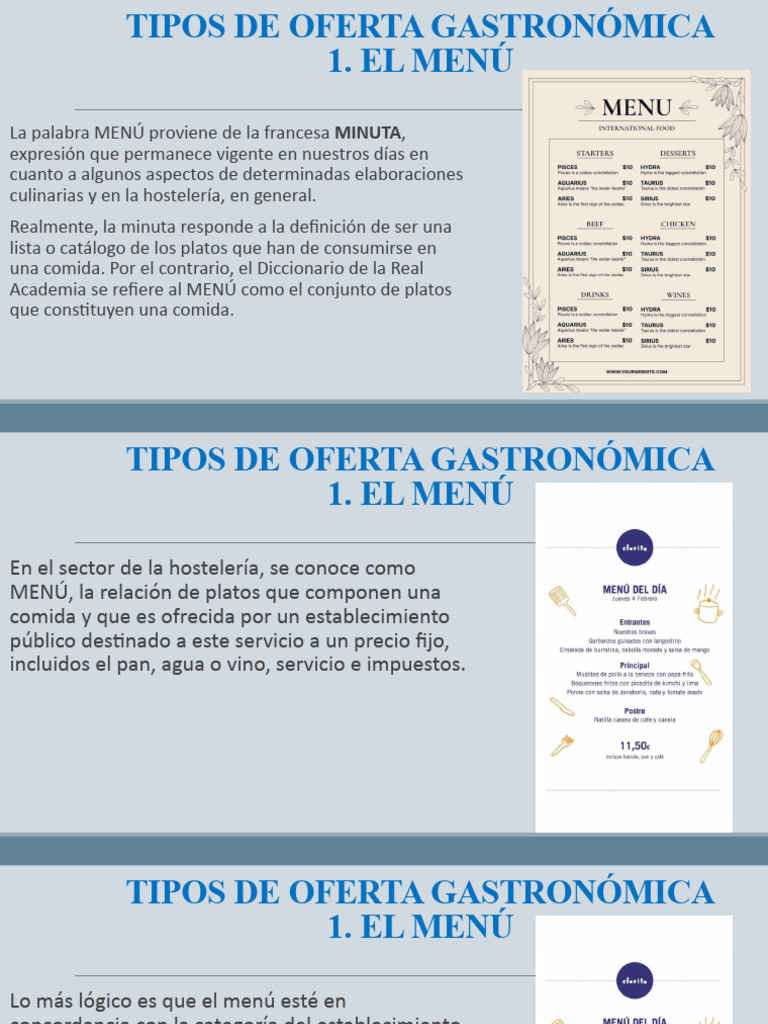 Tipos de Oferta Gastronómica | PDF | Alimentos | Cocina