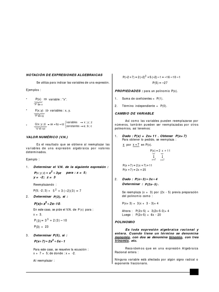 Teoria de Polinomios - Acad. Ramanujan | PDF | Matemática Elemental ...