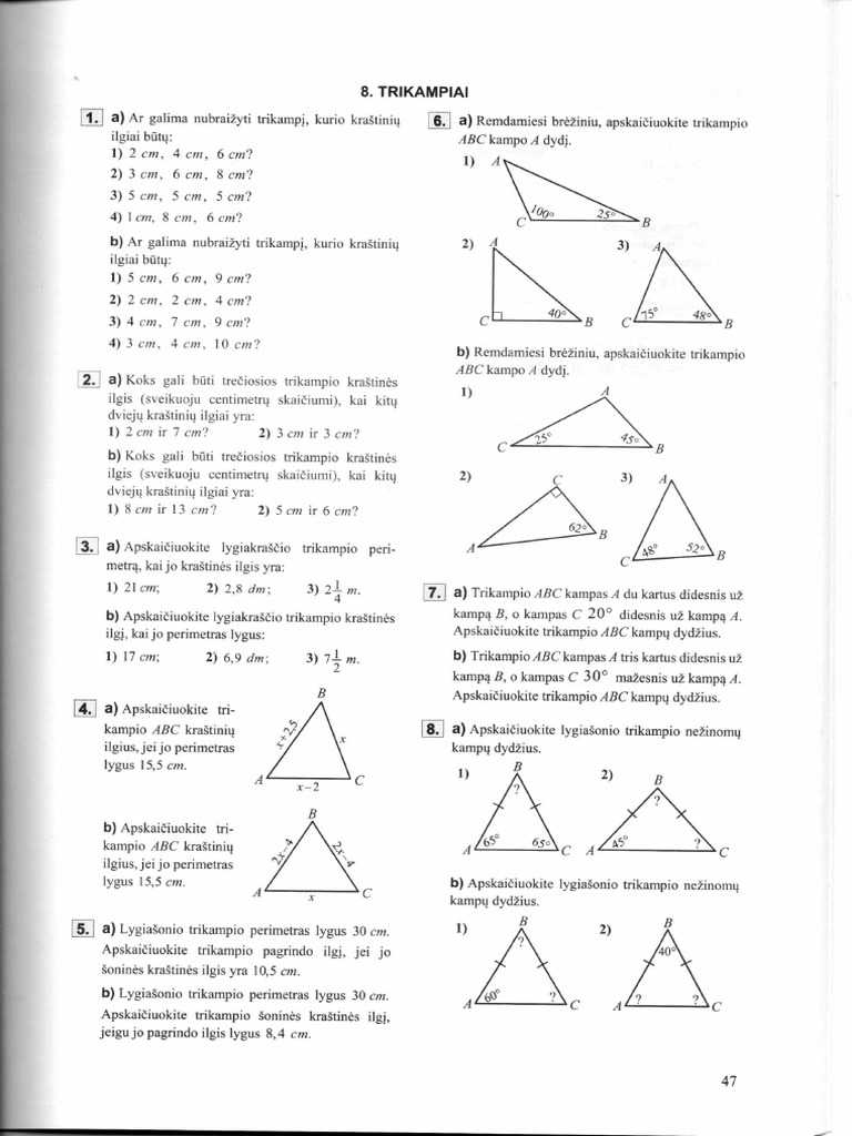 8 Trikampiai 7kl | PDF