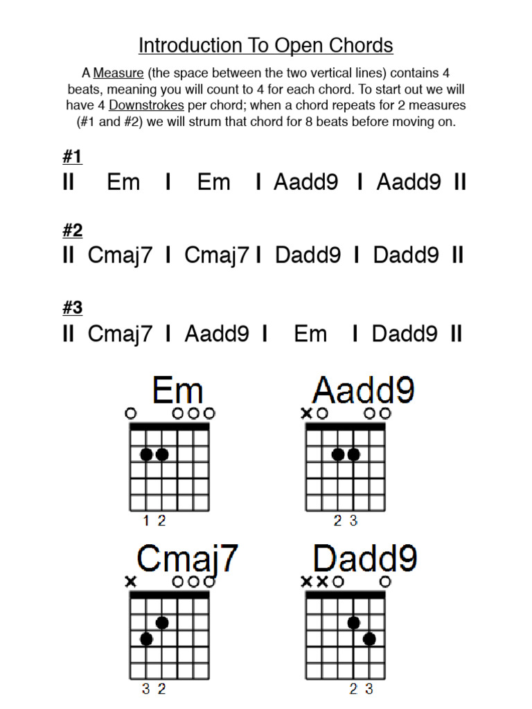 Introduction To Open Chords | PDF | Teaching Methods & Materials