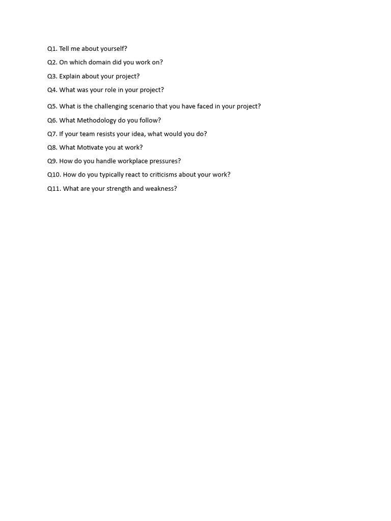Common Job Interview Questions | PDF