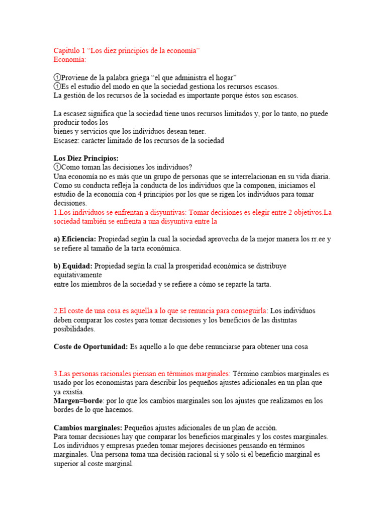 10 Principios de La Economia | PDF | Mercado (economía) | Inflación