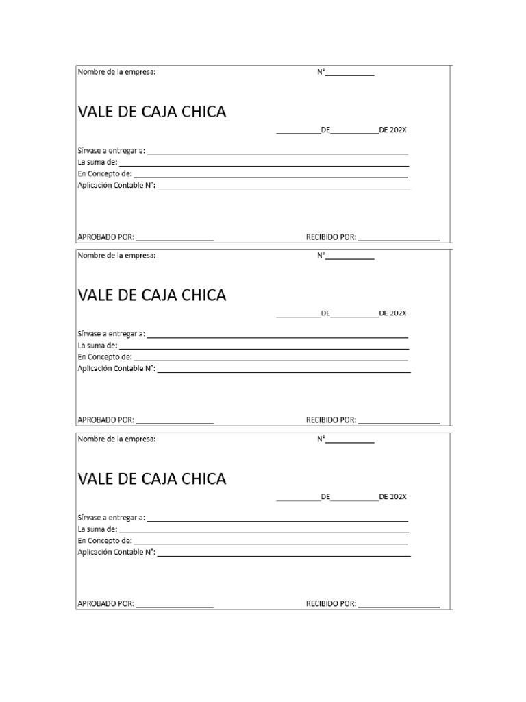 Vale Caja Chica Impresion | PDF