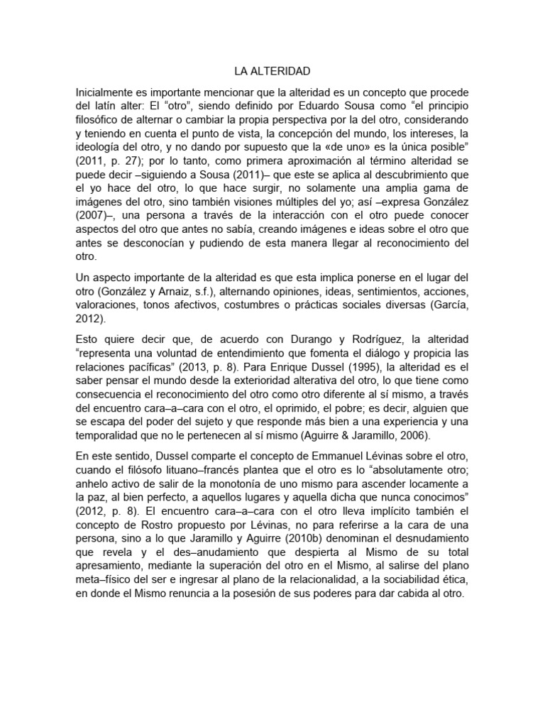 Entendiendo la Alteridad y su Impacto | PDF | Educación en artes liberales