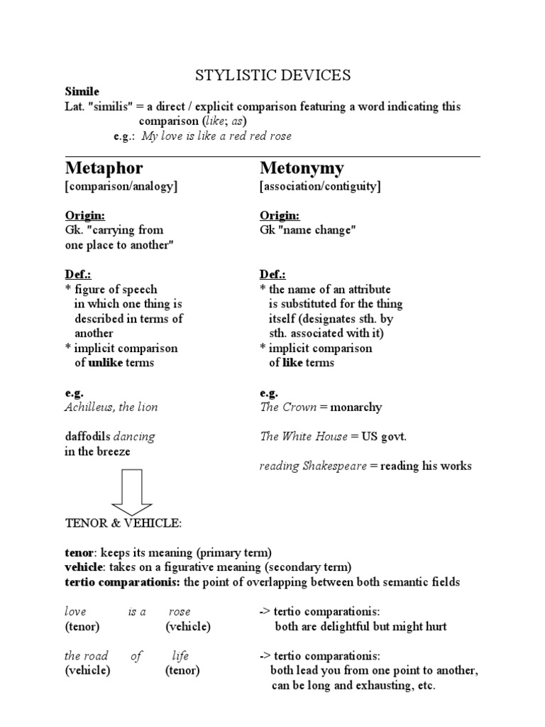 Stylistic Devices | PDF