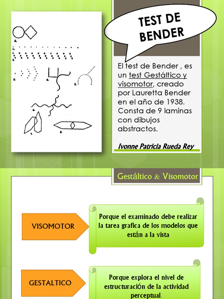 Test de Bender: Evaluación Visomotora | PDF | Evaluación ...