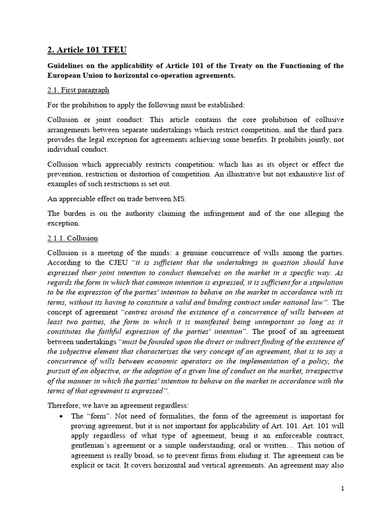 Article 101 TFEU | Download Free PDF | Market (Economics) | Marketing