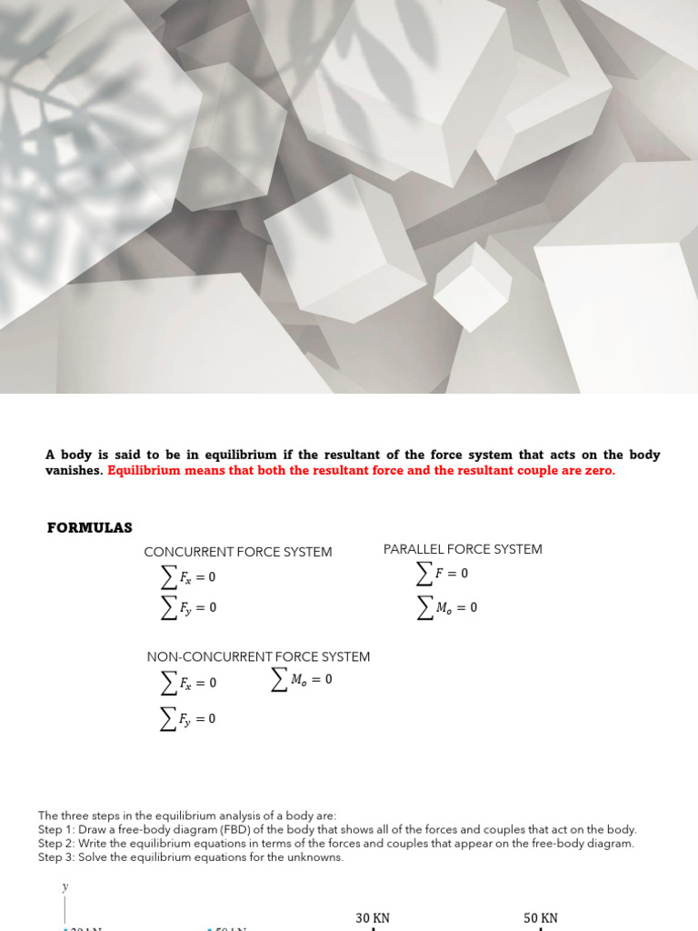 Equilibrium of Parallel Force System | PDF
