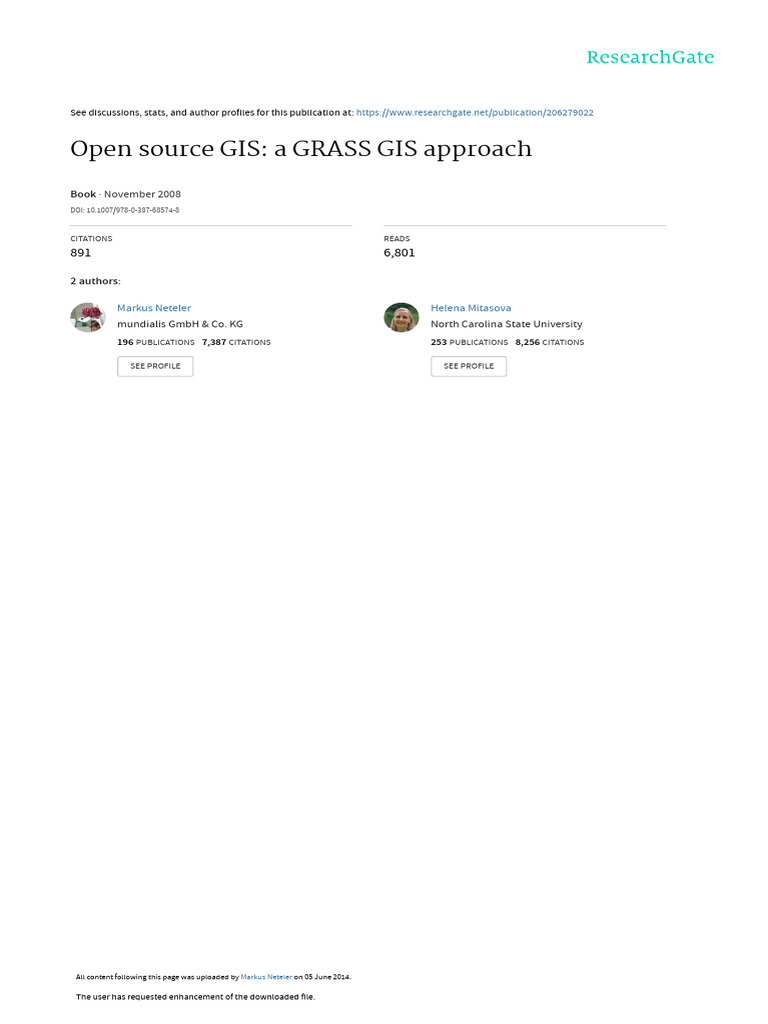 Open Source GIS A GRASS GIS Approach | PDF | Geographic Information System | Computing