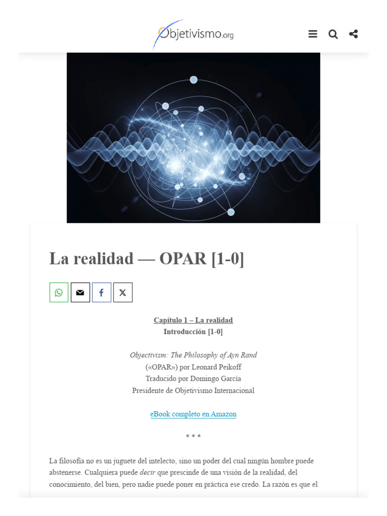 La Realidad - OPAR (1-0) | PDF | Verdad | Epistemología