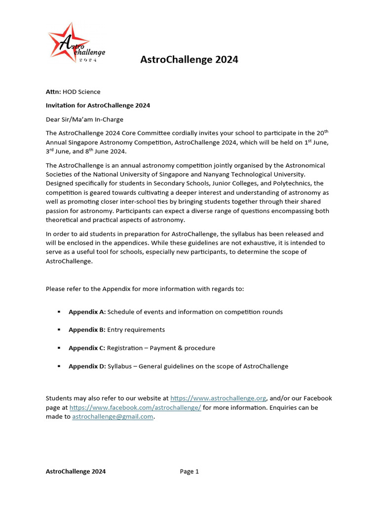 AC2024 Invitation Letter | PDF | Stars | Physical Cosmology