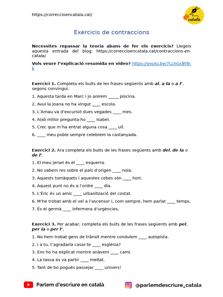 Exercicis Contraccions PDF | PDF