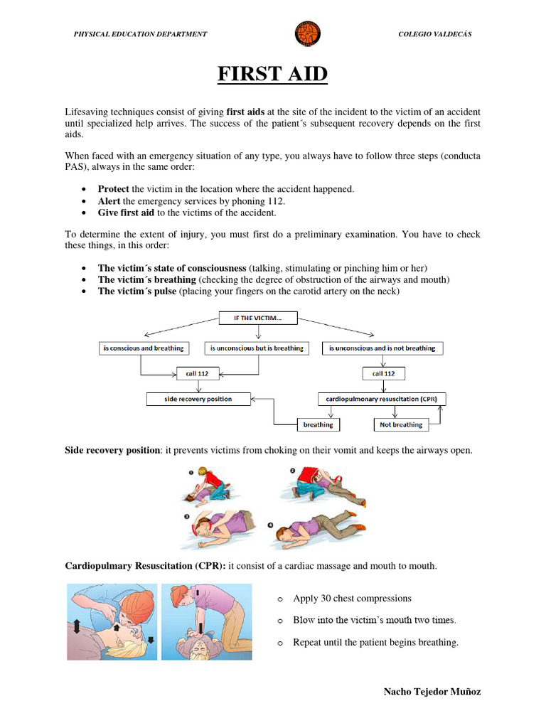 3 Ev. First Aids | PDF | Cardiopulmonary Resuscitation | First Aid