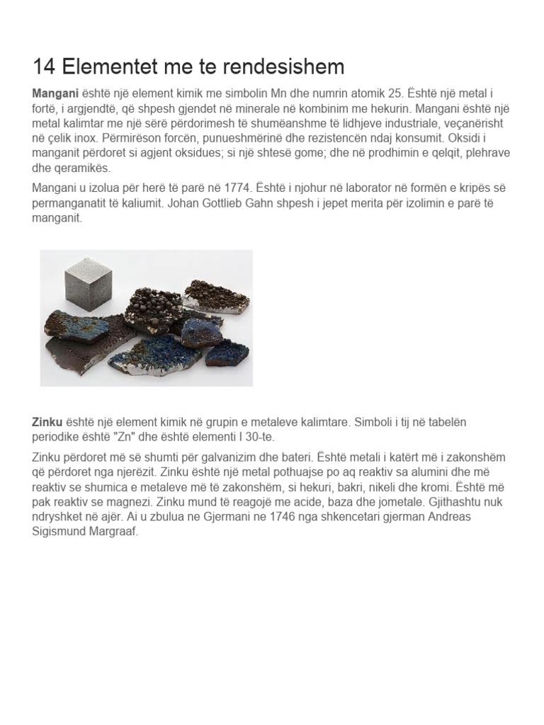 Elementet me te rendesishem kimike | PDF