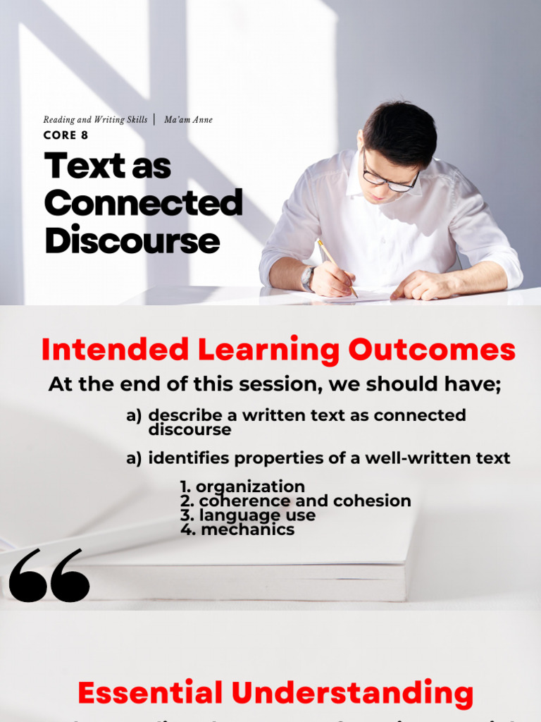 Text As Connected Discourse | PDF | Literacy | Cognitive Science