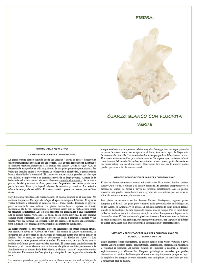 PIEDRA Cuarzos | PDF | Cuarzo | Minerales
