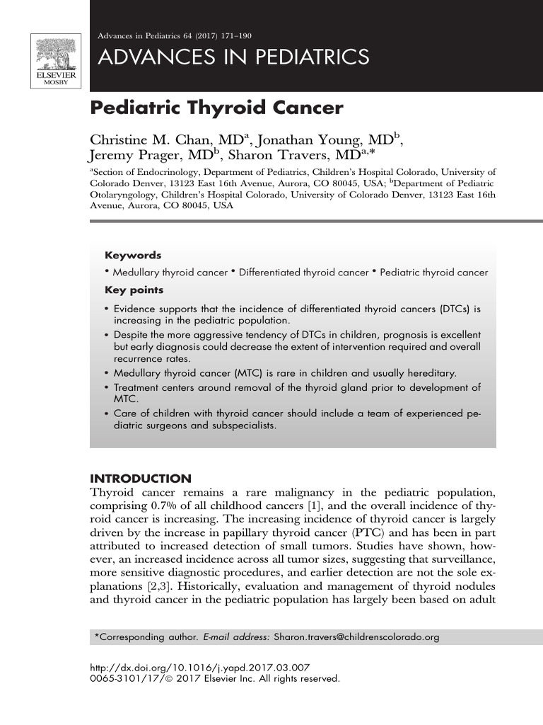 Pediatric Thyroid Cancer 2017 | Download Free PDF | Metastasis | Cancer