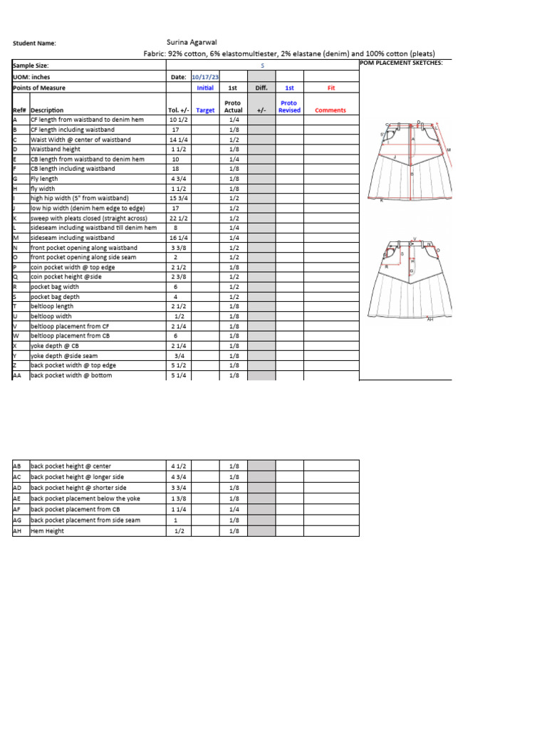 Spec Sheet Template | Download Free PDF | Seam (Sewing) | Fashion
