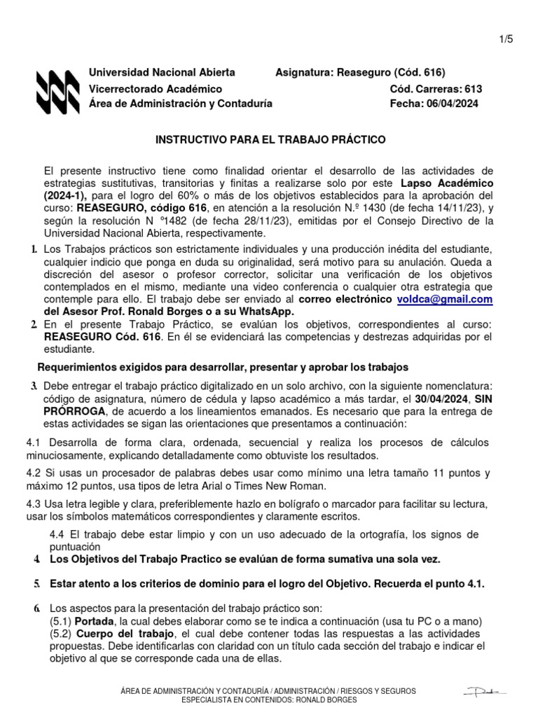 616 TSP 2024-1 | PDF | Reaseguro | Seguro