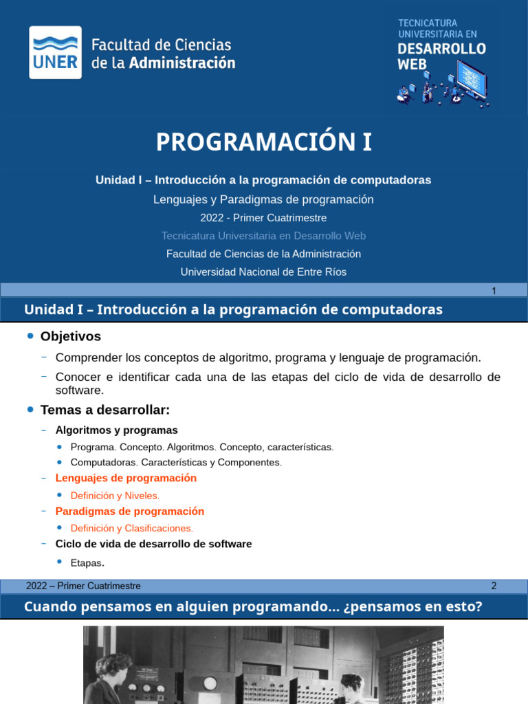 U1-Clase3 | PDF | Lenguaje de programación | Paradigmas de programación
