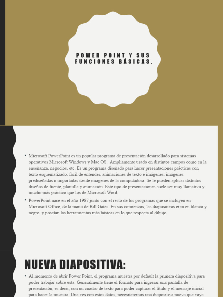 Power Point y Sus Funciones Básicas | PDF | Microsoft PowerPoint | Software
