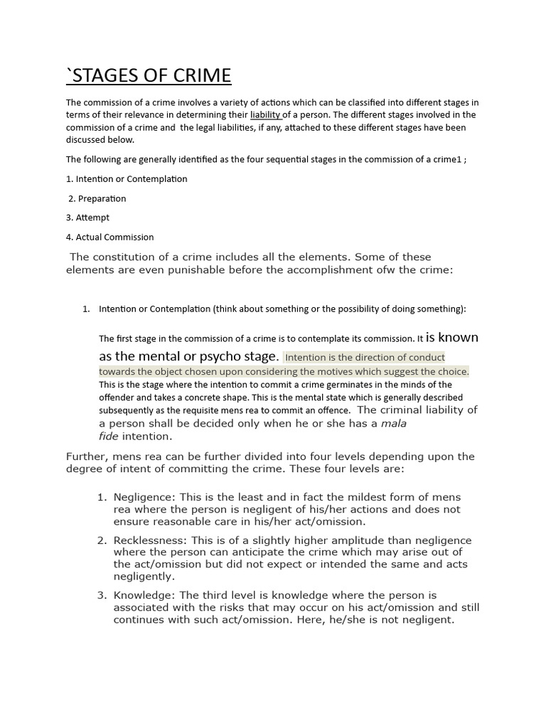 STAGES OF CRIME | PDF | Crimes | Crime & Violence