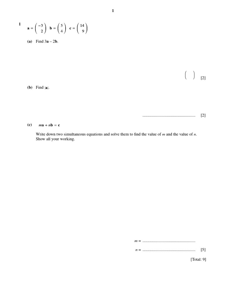 Vectors Pdf Euclidean Vector Mathematical Objects 4035