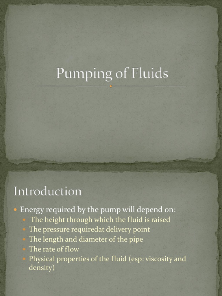 Pumping of Fluids | PDF