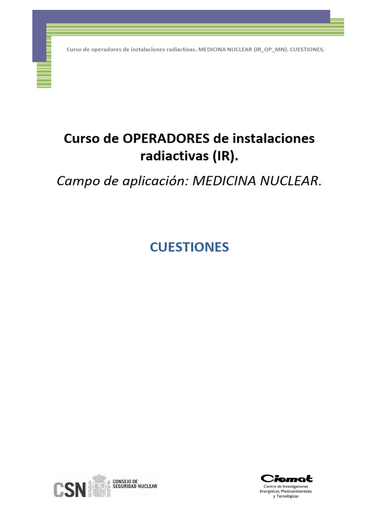 PREGUNTAS | PDF | La energía nuclear | Trazador radiactivo