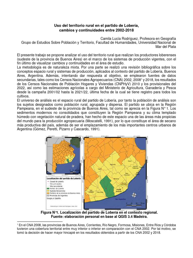 Uso del territorio rural en Lobería 2002-2018 | PDF | Agricultura ...
