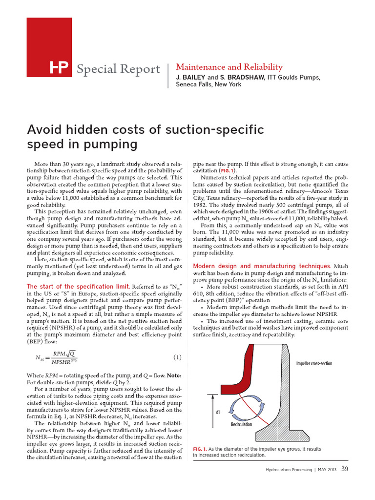 Understanding Suction Specific Speed | PDF | Pump | Computational Fluid ...