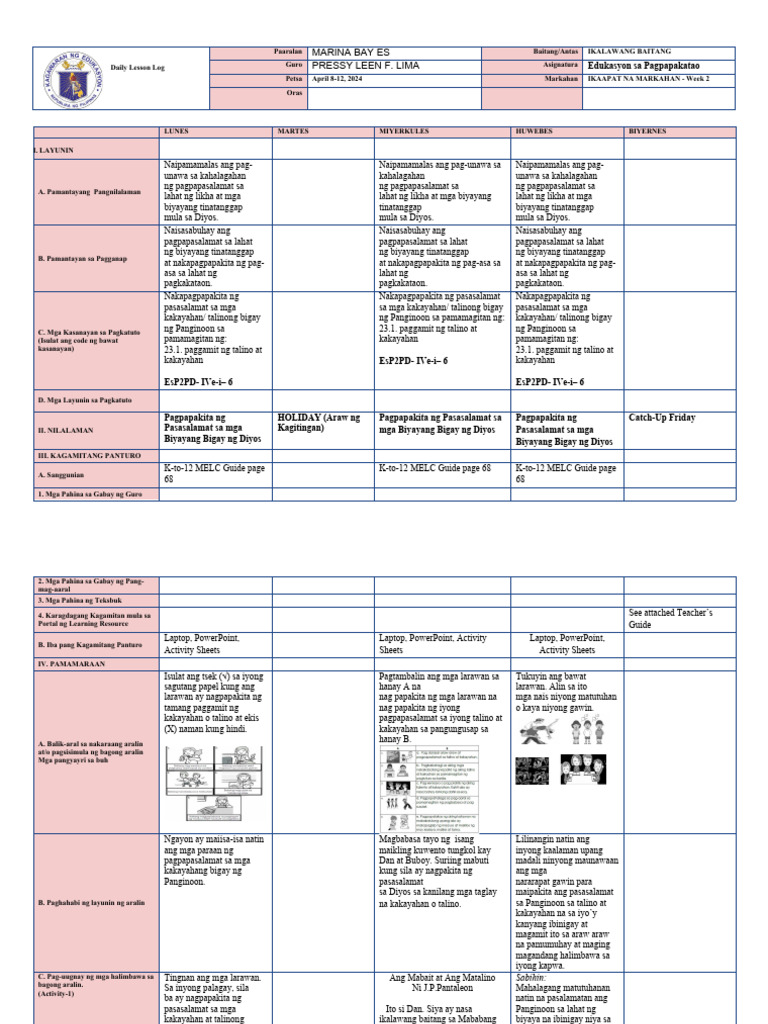 Q4-Week2-Dll-Esp 2 | PDF