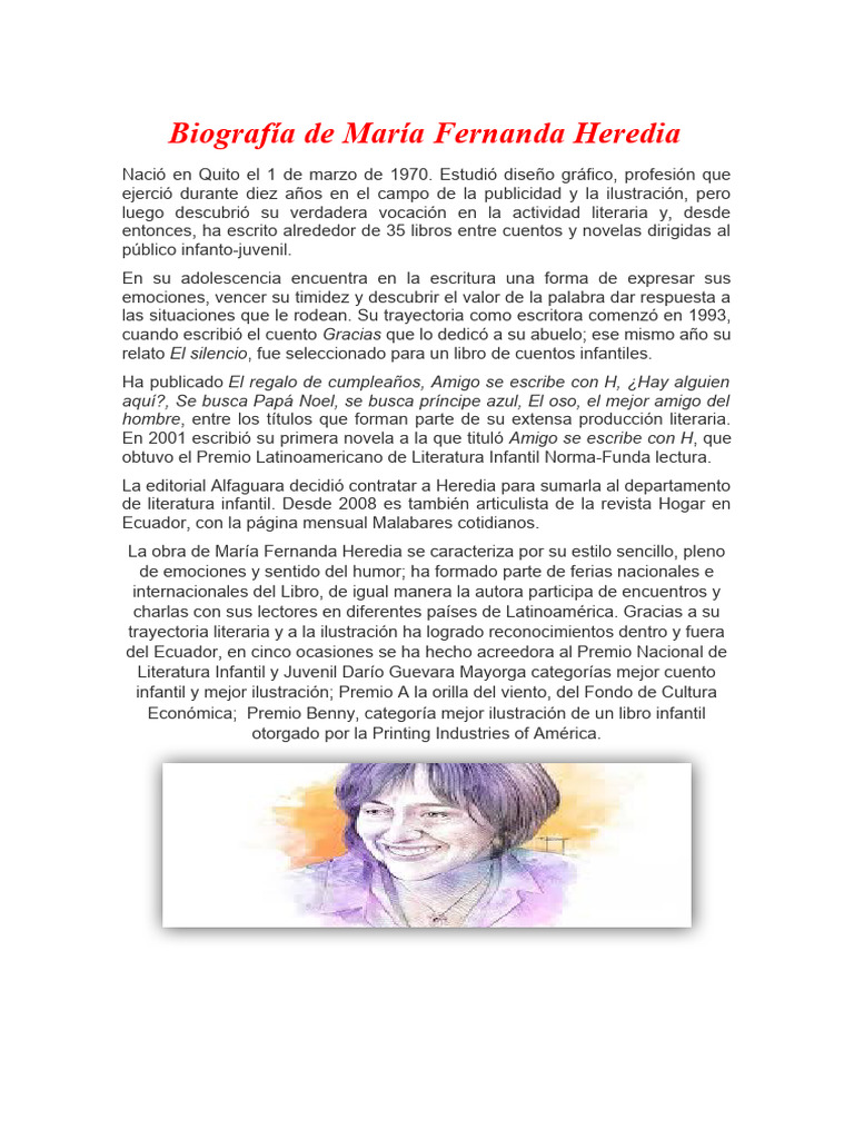 Biografía de María Fernanda Heredia | PDF | Poesía | Ficción general