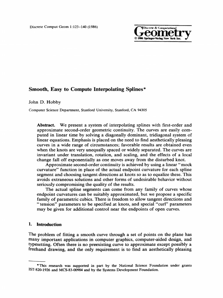 Hobby | PDF | Spline (Mathematics) | Curvature