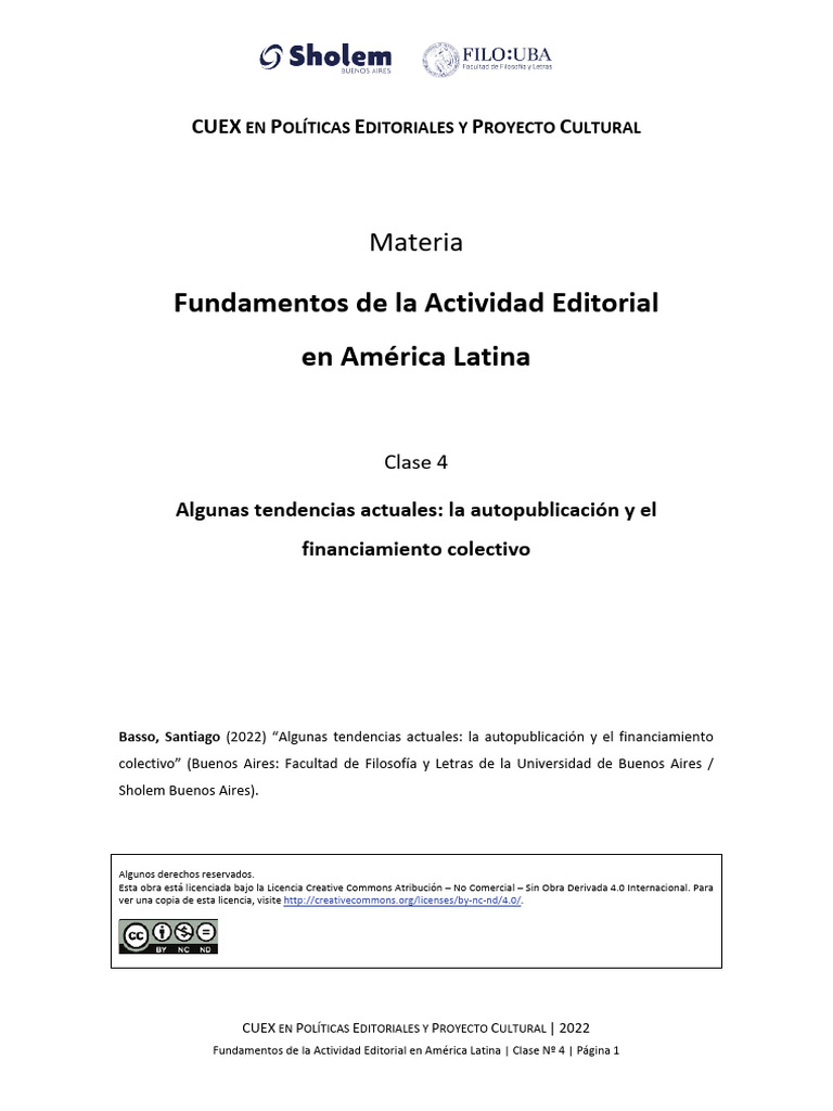 2022 - POL EDIT - (1) Fundamentos de La Actividad Editorial - Clase 4 (2) | PDF | Publicación ...