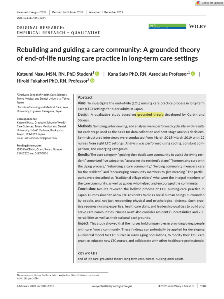 BNur General - Paper 1 - Assignment - Qualitative Grounded Theory ...