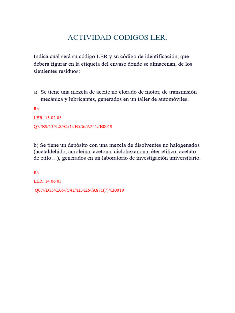 Actividad Codigos Ler | PDF