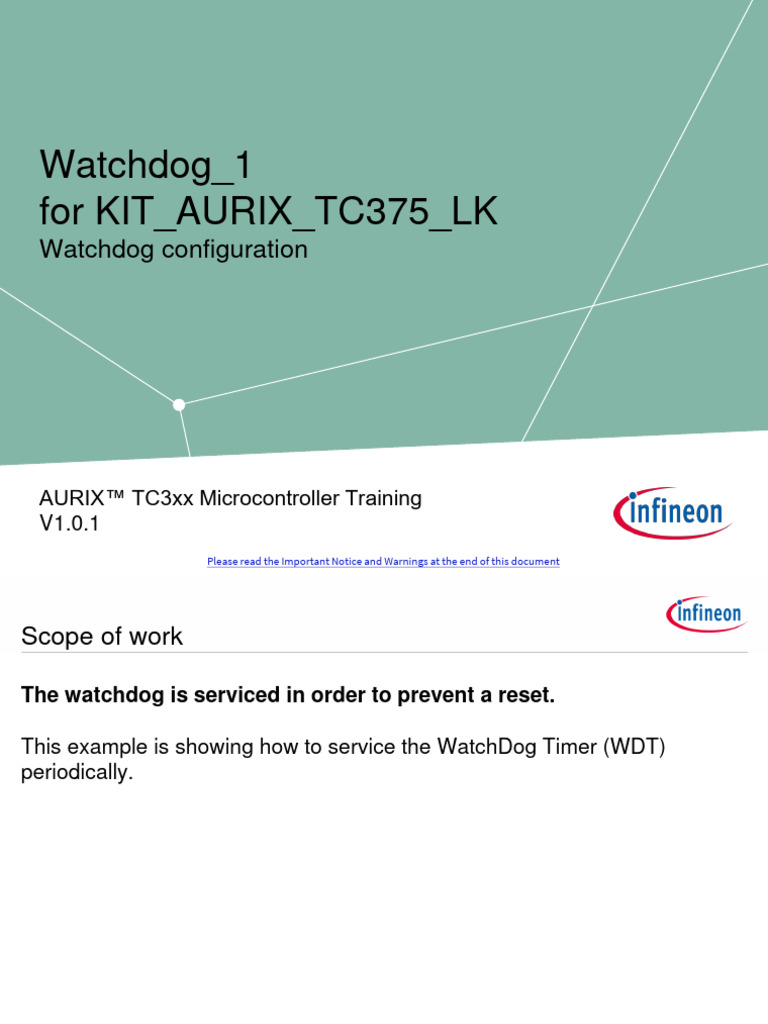 Infineon-Watchdog 1 KIT TC375 LK-Training-v01 01-EN | PDF | Computer ...