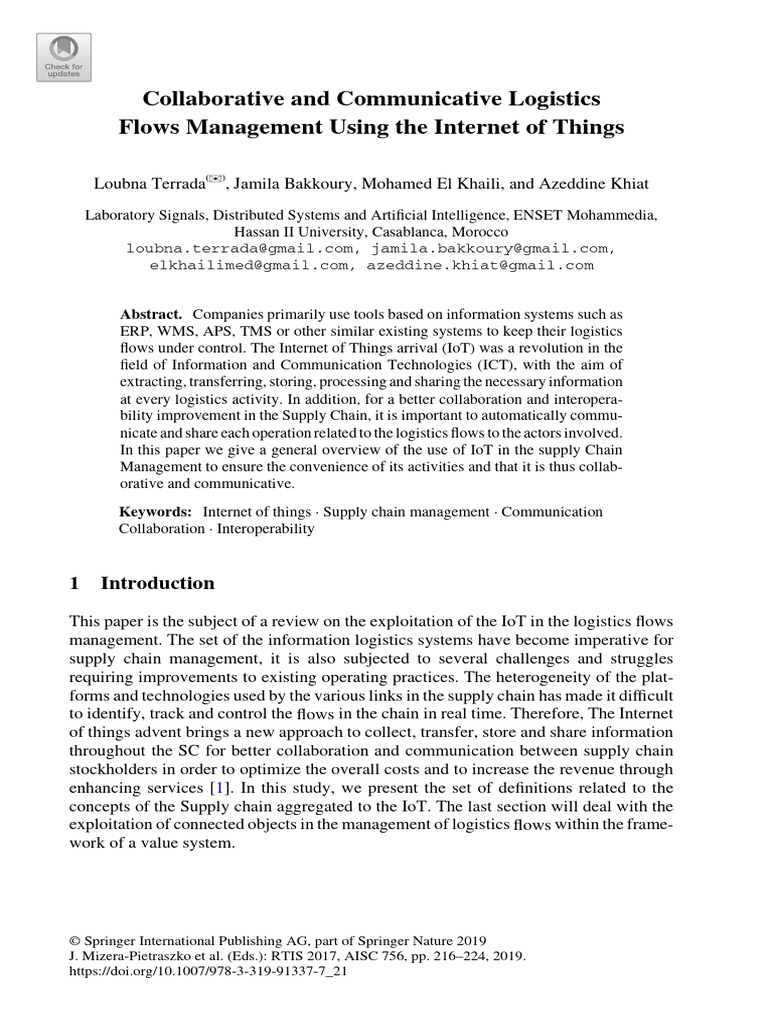 Collaborative and Communicative Logistics Flows Management Using The ...