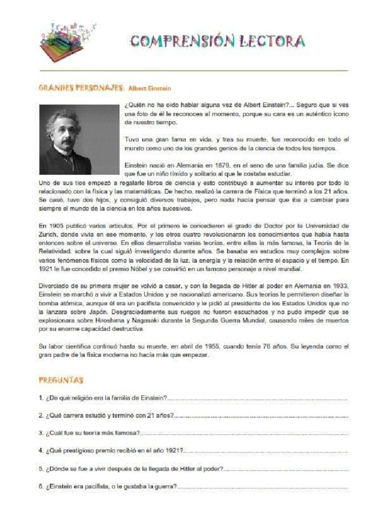 Comprensión Lectora | PDF