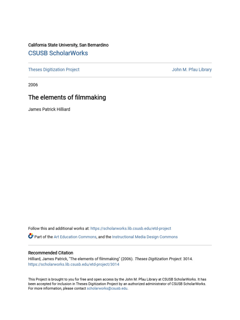Essential Elements of Filmmaking Guide | PDF | Learning | Typefaces