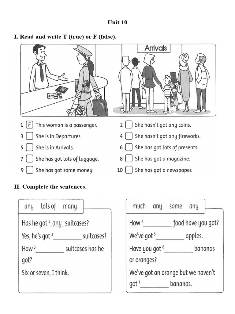 Unit 10: True/False and Questions | PDF | Language Arts & Discipline ...